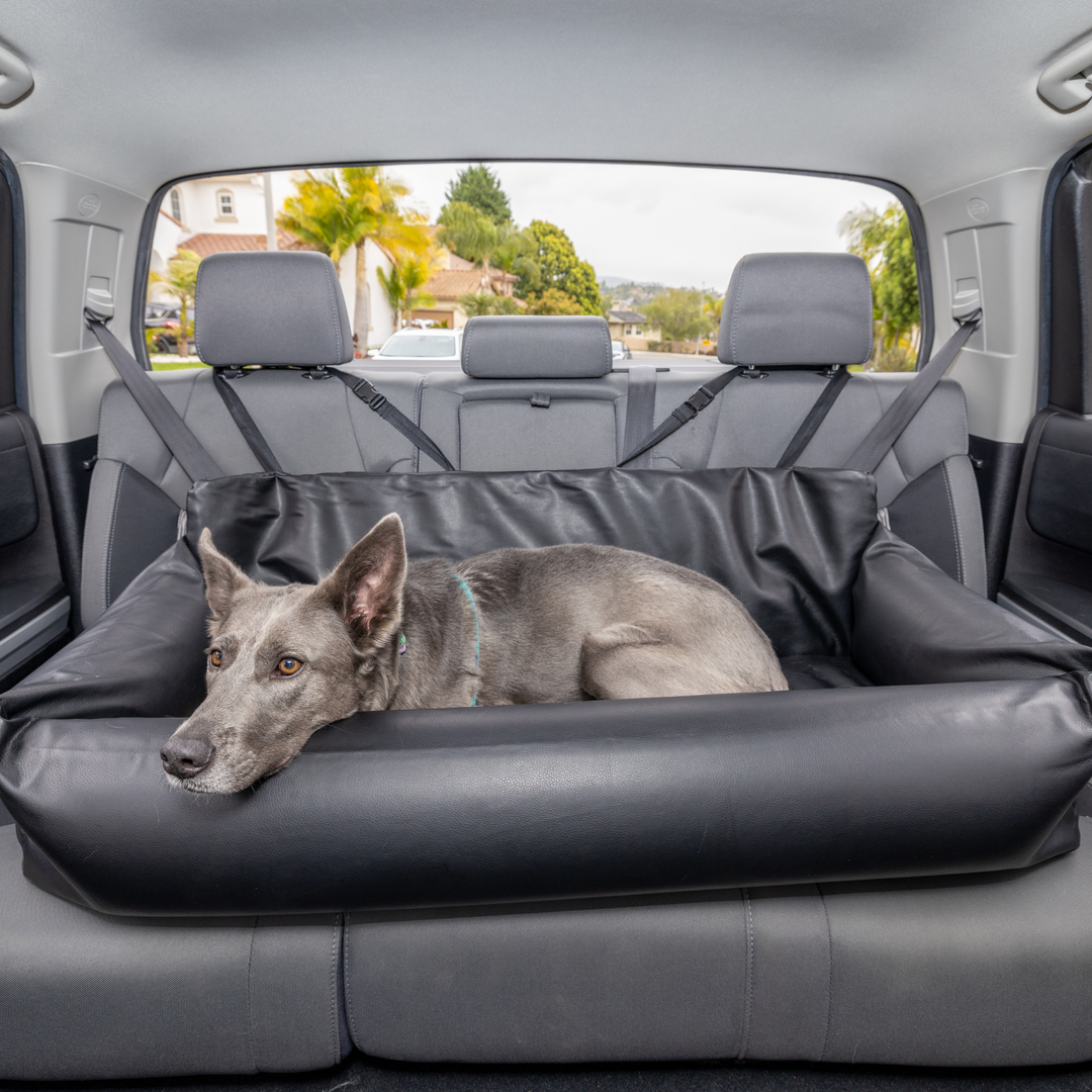 PupProtector™ Faux Cool-to-Touch Vegan Leather Memory Foam Dog Car Bed ...