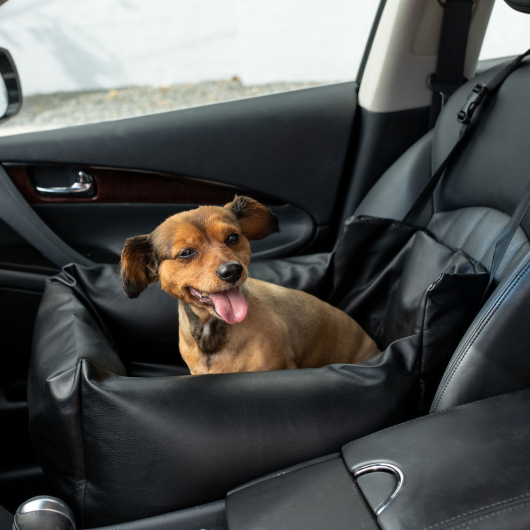 PupProtector™ Faux Cool-to-Touch Vegan Leather Memory Foam Dog Car Bed ...