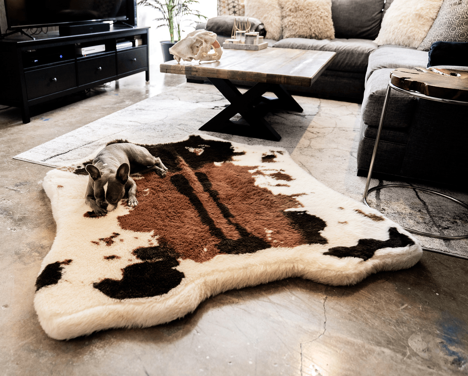 Brown Faux Cowhide Dog Bed - Rug Look – Paw.com